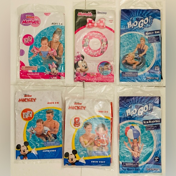 Bestway | Swim | 6 Pc Swim Armbands Swim Ring Swim Vest Beach Ball ...